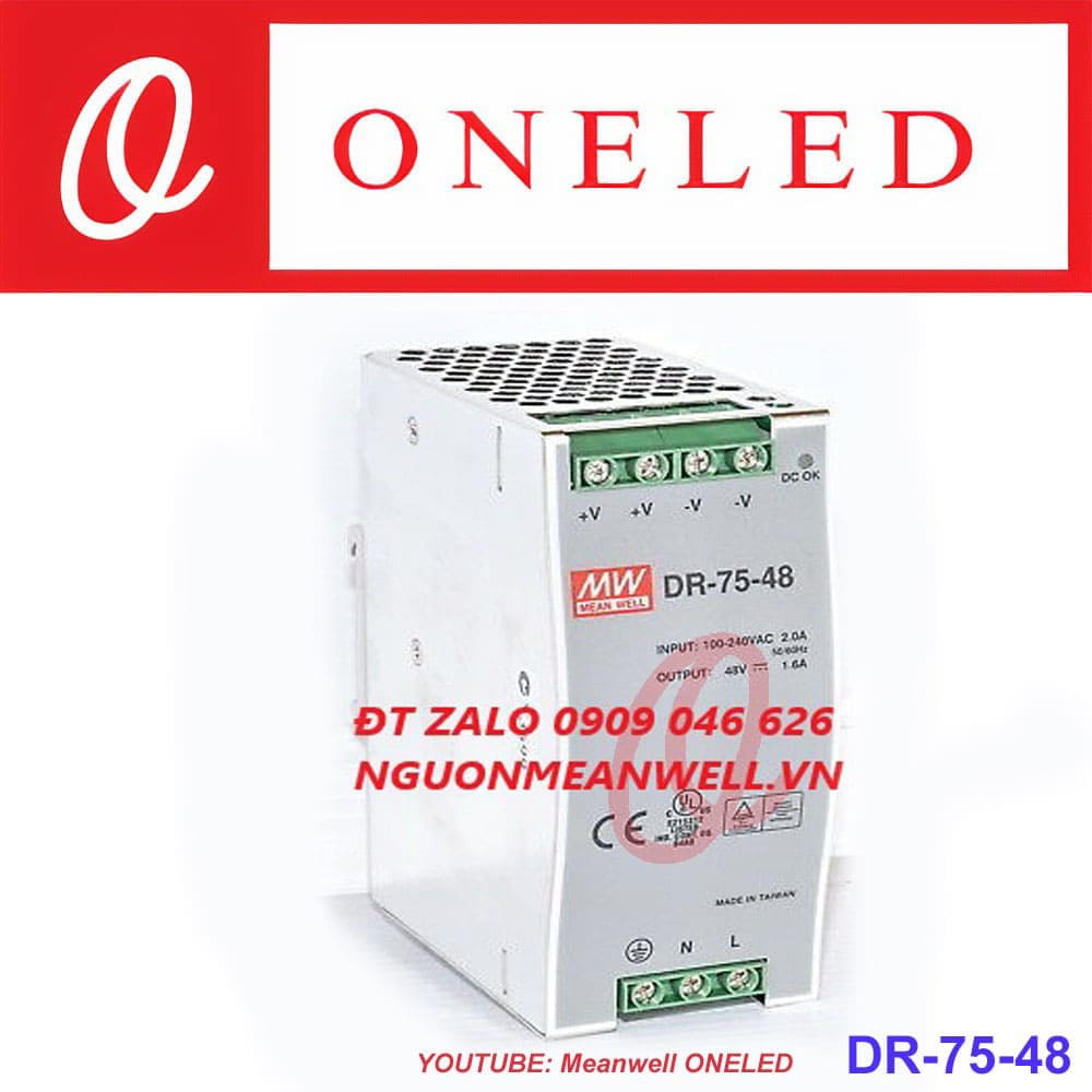 Bộ Nguồn Dạng Tĩnh DR-75-48 - 0909153888 Meanwell HCM Hà Nội