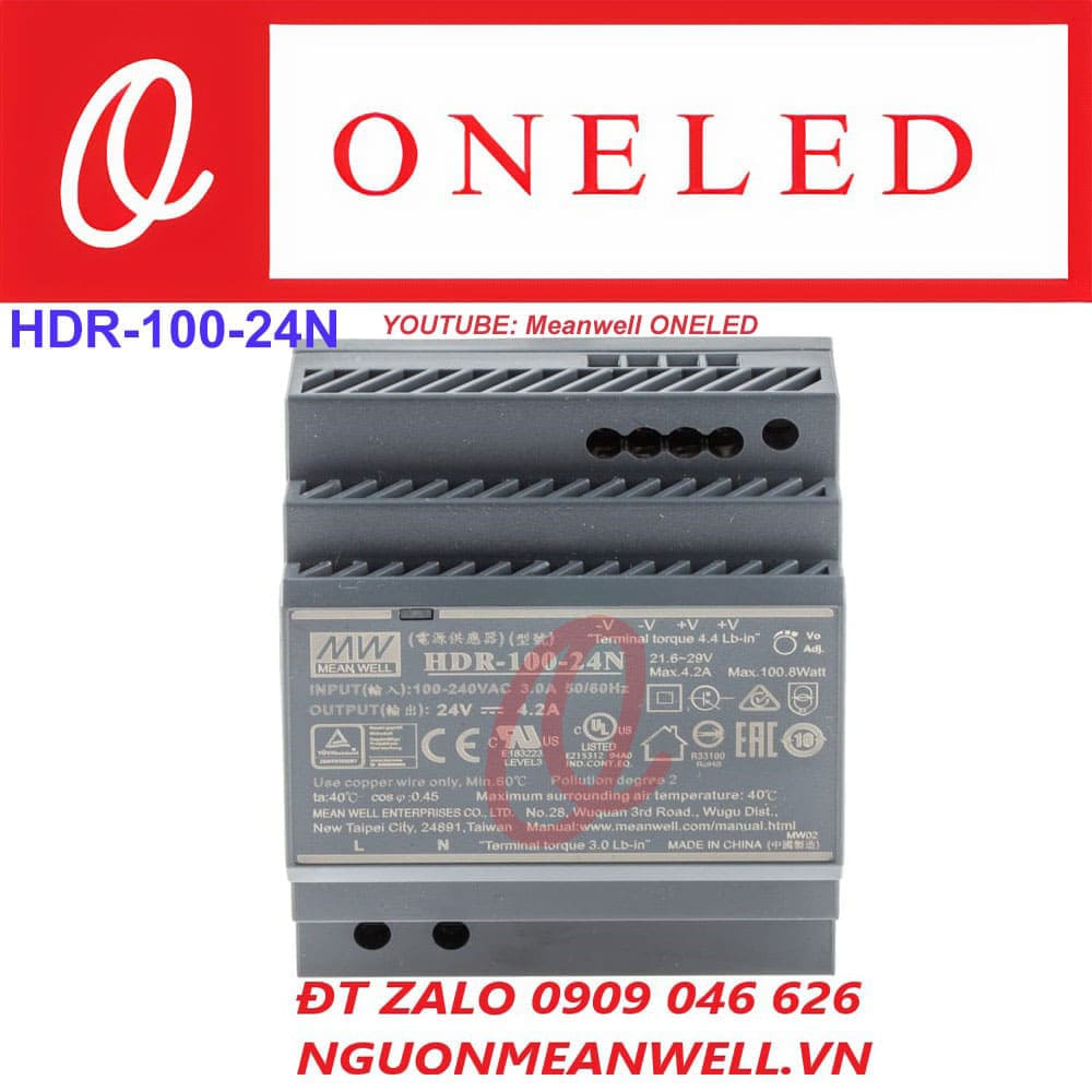 Bộ Nguồn Dạng Tĩnh HDR-100-24N - 0909153888 Meanwell HCM Hà Nội